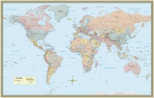 world map poster (32 x 50 inches) - paper: - a quickstudy reference