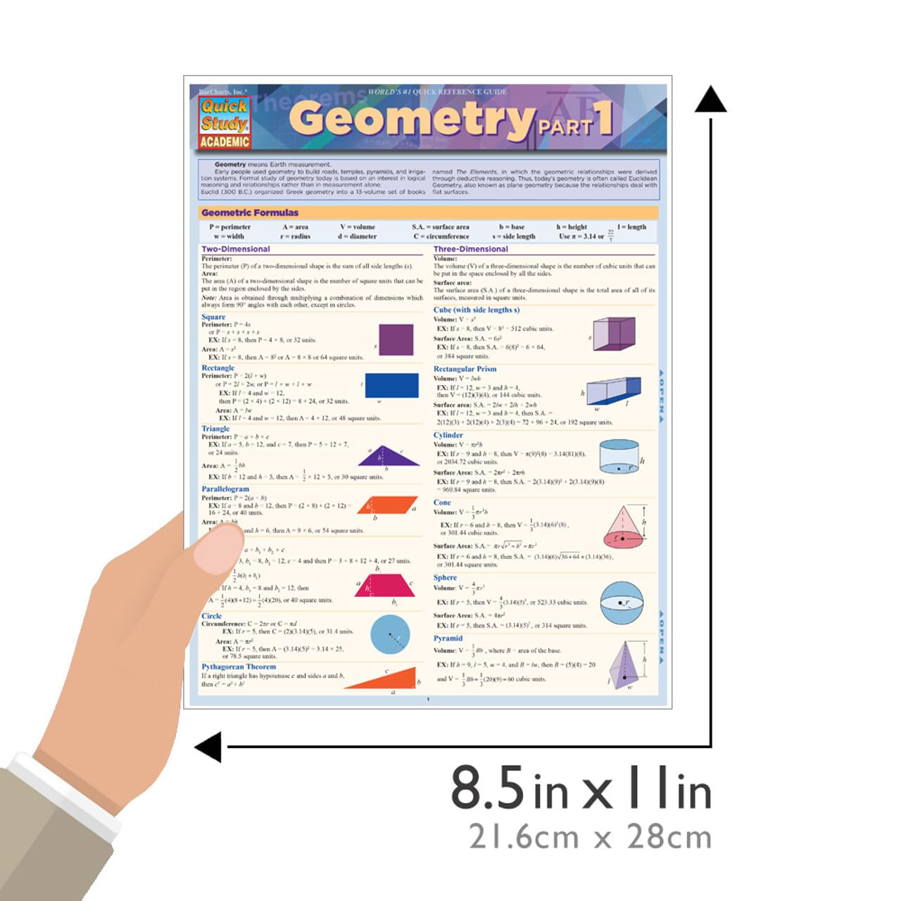 Geometry Part 1 QuickStudy Laminated Reference Guide (Quick Study Academic)