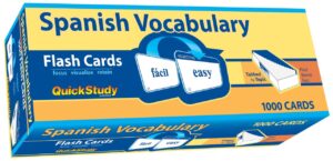 spanish vocabulary quickstudy laminated reference guide (quickstudy academic)