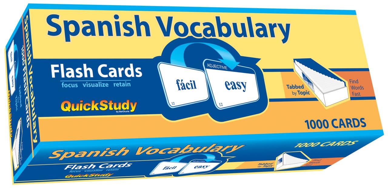 Spanish Vocabulary QuickStudy Laminated Reference Guide (QuickStudy Academic)