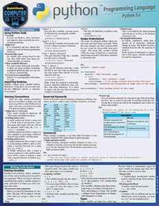 python programming language quickstudy laminated reference guide