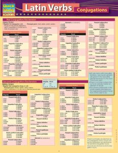 latin verbs: conjugations quickstudy laminated reference guide (quickstudy academic) (english and latin edition)