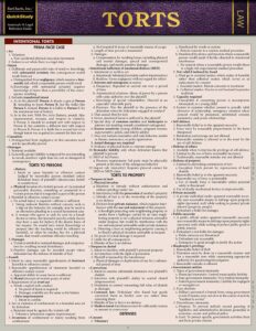 torts quickstudy laminated reference guide (quickstudy law)