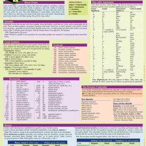 Latin Grammar (English and Latin Edition) QuickStudy Laminated Reference Guide (Quickstudy Language)