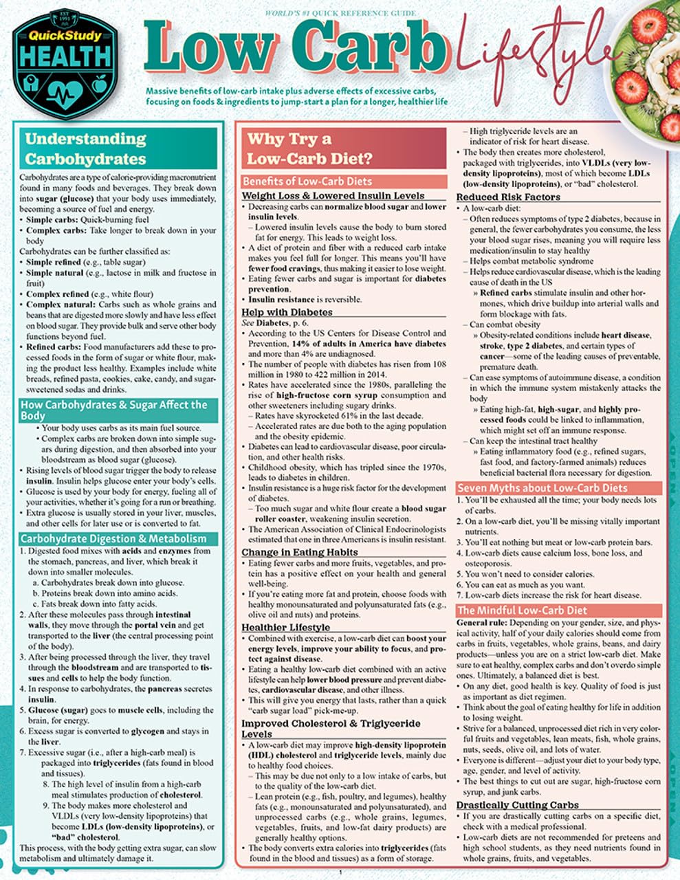 Low Carb Lifestyle: a QuickStudy Laminated Reference Guide (QuickStudy Reference Guide)