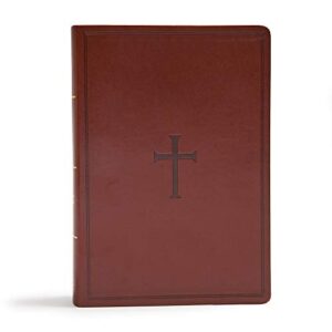 csb super giant print reference bible, brown leathertouch