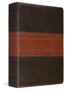 esv study bible, large print (trutone, forest/tan, trail design)