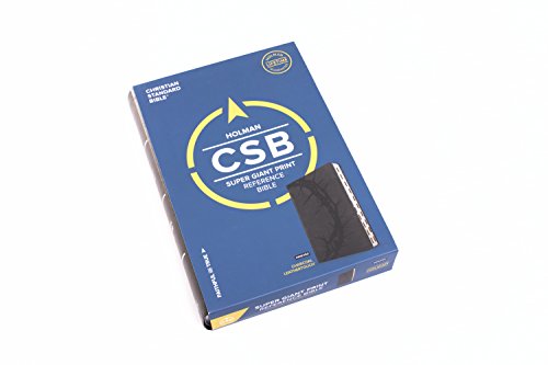 CSB Super Giant Print Reference Bible, Charcoal LeatherTouch, Indexed