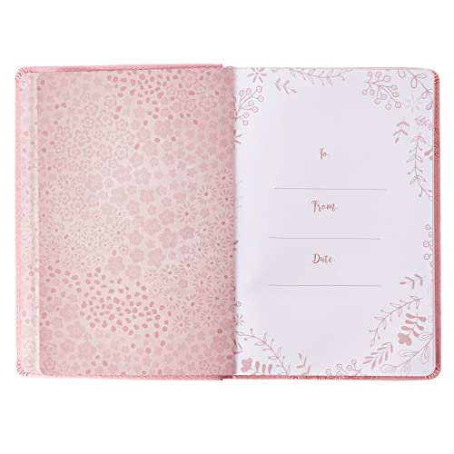 Christian Art Gifts Classic Journal I Know The Plans Jeremiah 29:11 Bible Verse, Inspirational Scripture Notebook, Ribbon Marker, Pink Faux Leather Flexcover, 336 Ruled Pages