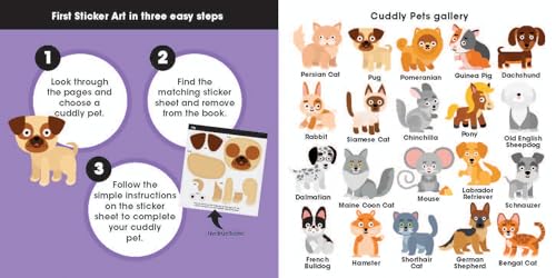 First Sticker Art: Cuddly Pets: Color By Stickers for Kids, Make 20 Animal Pictures! (Perfect Christmas Gift, Stocking Stuffer for Ages 3+)