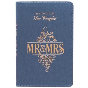 mr. & mrs. 366 devotions for couples enrich your marriage and relationship blue faux leather flexcover devotional gift book w/ribbon marker