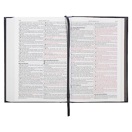 KJV Holy Bible, Pew and Worship Bible Large Print Red Letter Edition Hardcover - Ribbon Marker, King James Version, Black (KJV Pew and Worship Editions)