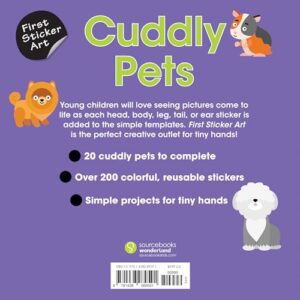 First Sticker Art: Cuddly Pets: Color By Stickers for Kids, Make 20 Animal Pictures! (Perfect Christmas Gift, Stocking Stuffer for Ages 3+)