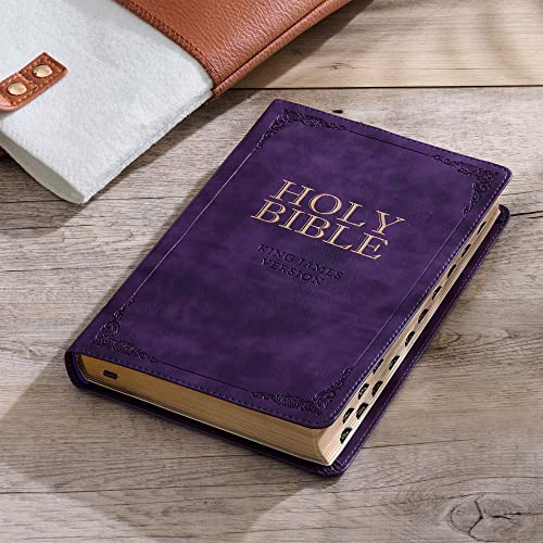 KJV Holy Bible, Standard Size Faux Leather Red Letter Edition Thumb Index & Ribbon Marker, King James Version, Purple (KJV Deluxe Gift Editions)