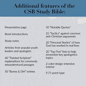 CSB Apologetics Study Bible for Students, Gray/Navy LeatherTouch, Black Letter, Defend Your Faith, Study Notes and Commentary, Articles, Profiles, Easy-to-Read Bible Serif Type