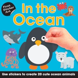 first sticker art: in the ocean: color by stickers for kids, make 20 pictures! (perfect christmas gift, stocking stuffer for ages 3+)