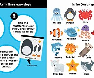 First Sticker Art: In the Ocean: Color By Stickers for Kids, Make 20 Pictures! (Perfect Christmas Gift, Stocking Stuffer for Ages 3+)