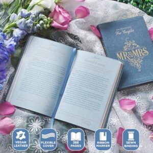 Mr. & Mrs. 366 Devotions for Couples Enrich Your Marriage and Relationship Blue Faux Leather Flexcover Devotional Gift Book w/Ribbon Marker