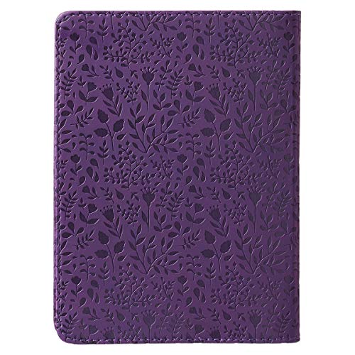 Christian Art Gifts Classic Handy-sized Journal All This Through Him Philippians 4:13 Bible Verse Inspirational Scripture Notebook w/Ribbon, Faux Leather Flexcover 240 Ruled Pages, 5.7" x 7", Purple