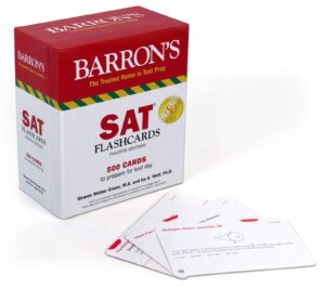 sat flashcards: 500 cards to prepare for test day (barron's sat prep)