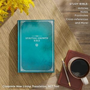 The Spiritual Growth Bible, Study Bible, NLT - New Living Translation Holy Bible, Hardcover, Teal (NLT Spiritual Growth Editions)