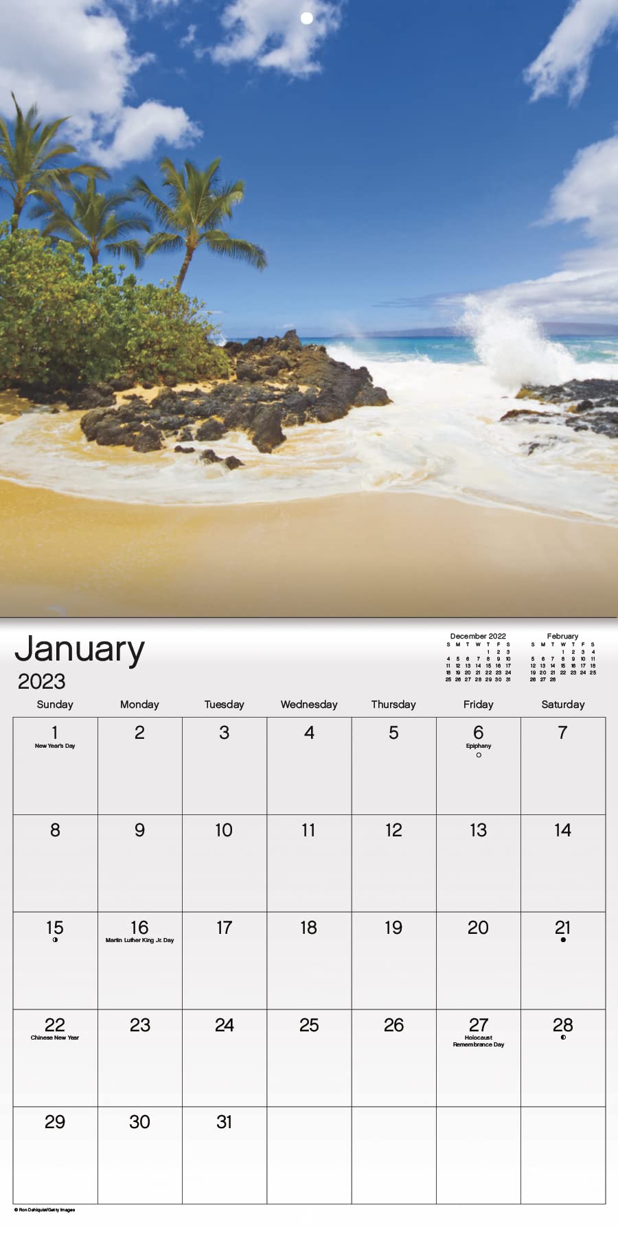 2023 Beaches Mini Wall Calendar