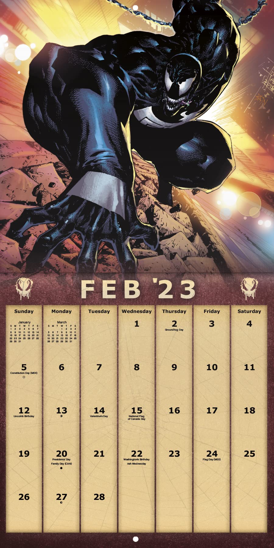 2023 Marvel Venom Wall Calendar