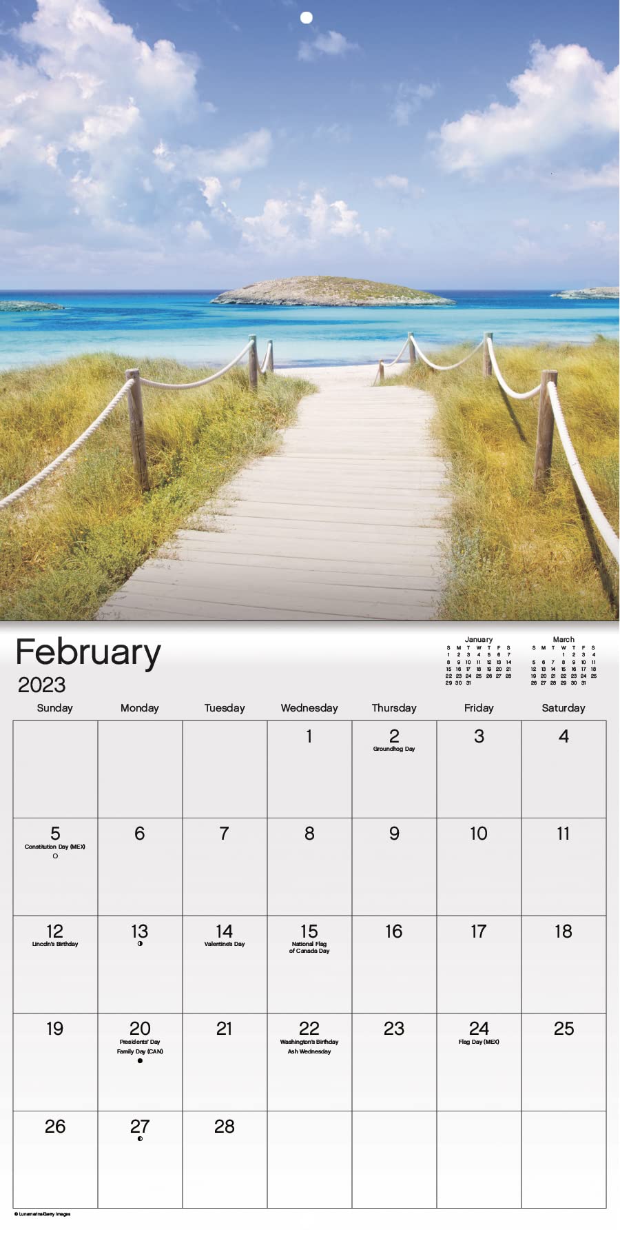 2023 Beaches Mini Wall Calendar