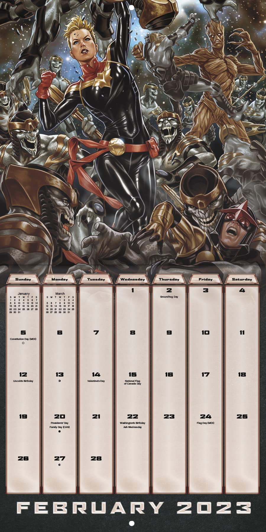 2023 Marvel Heroes vs. Villains Wall Calendar