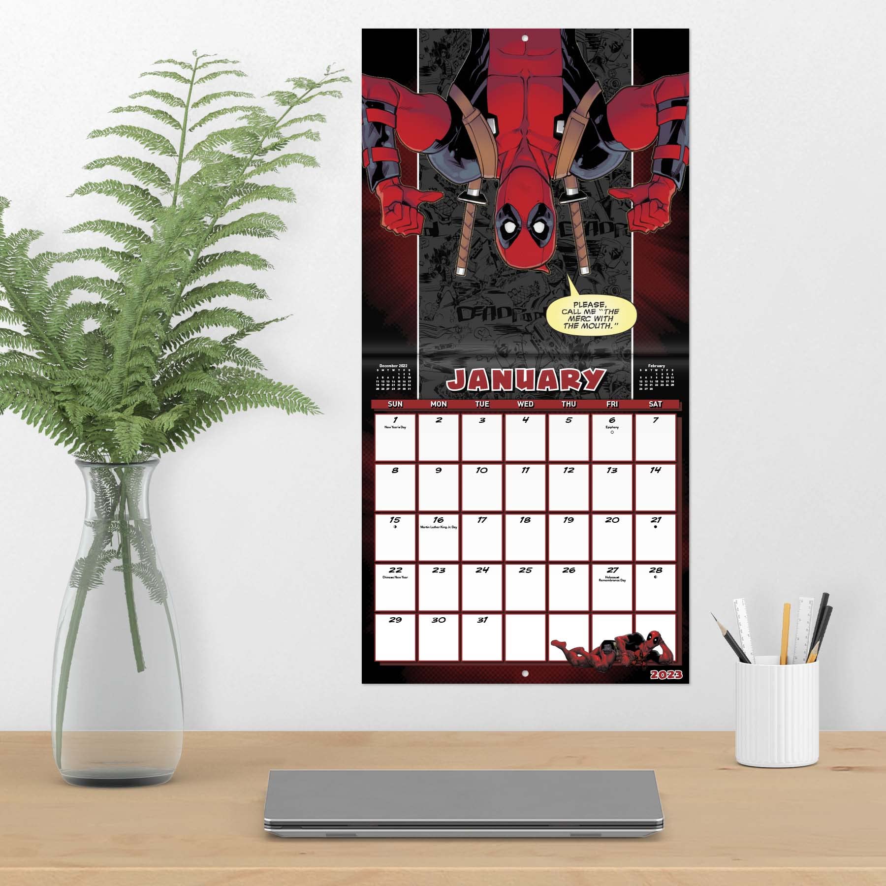 2023 Marvel Deadpool Wall Calendar