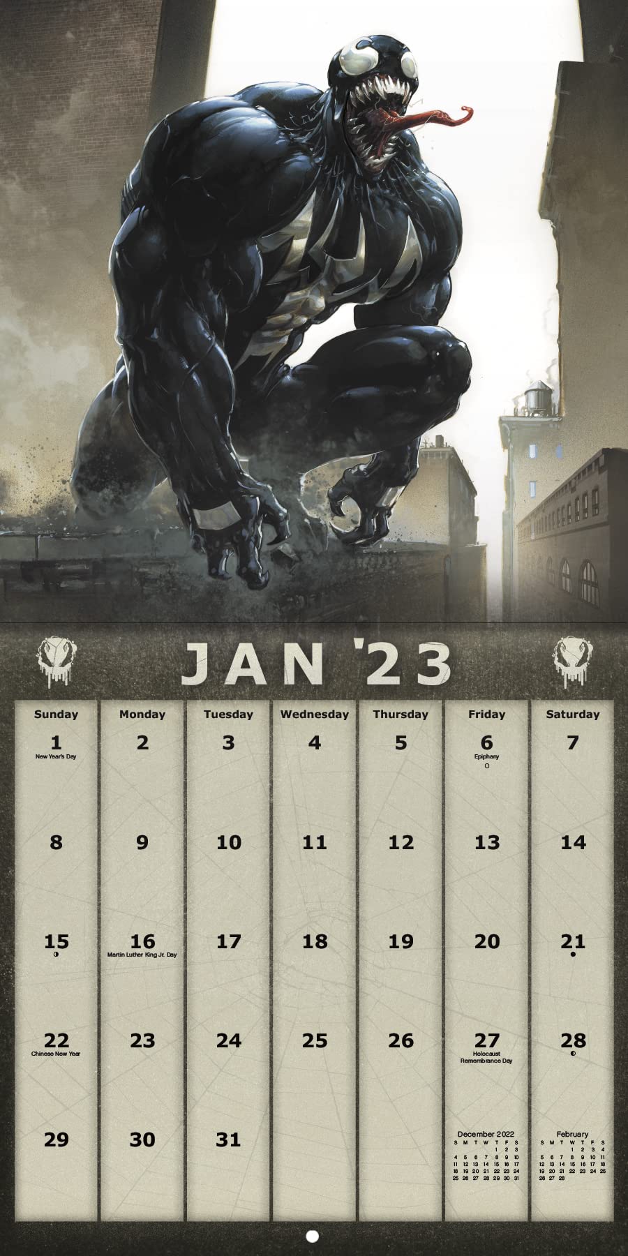 2023 Marvel Venom Wall Calendar