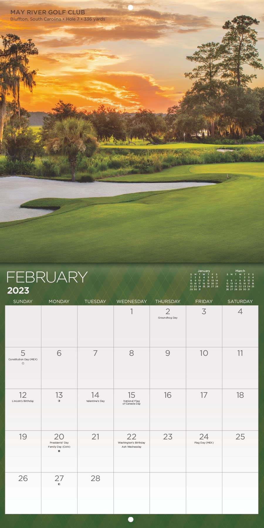 2023 Sports Illustrated Golf Courses Wall Calendar