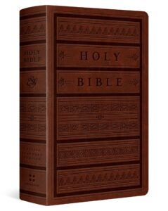 esv large print personal size bible (trutone, brown, engraved mantel design)