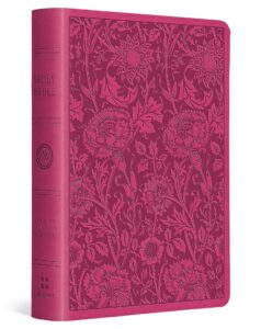 esv large print compact bible(8 pt lexicon type print) (trutone, berry, floral design)