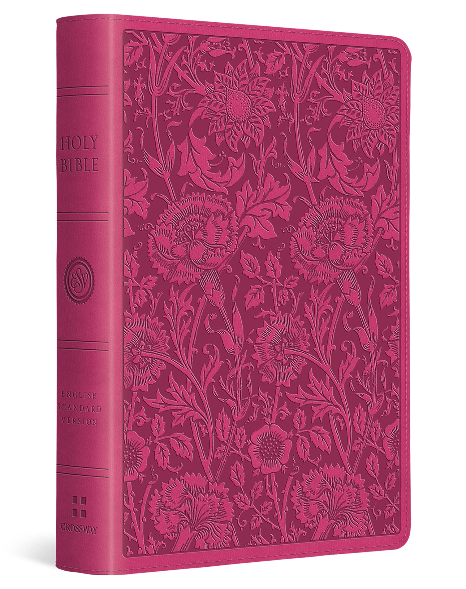 ESV Large Print Compact Bible(8 pt Lexicon type Print) (TruTone, Berry, Floral Design)