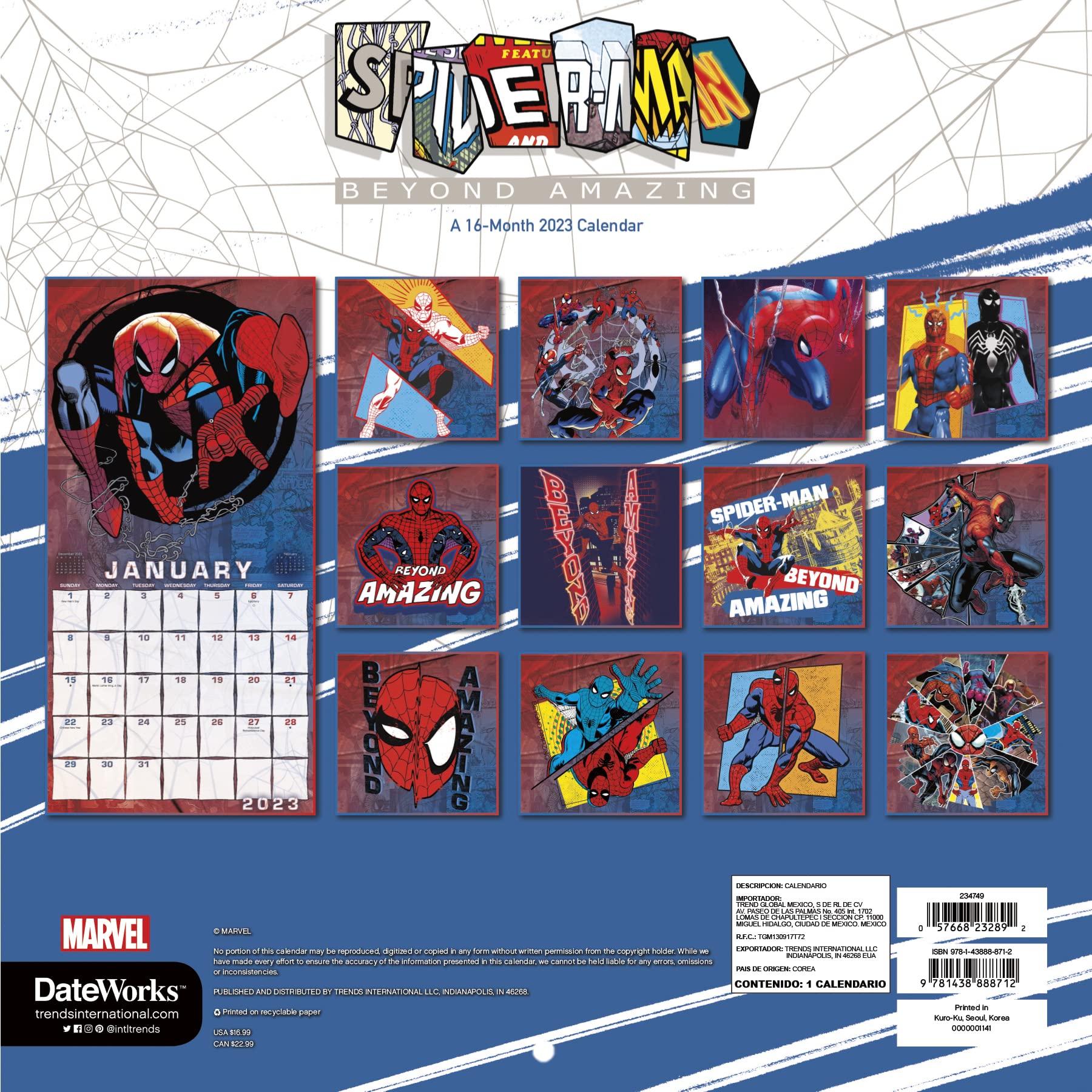 2023 Marvel Spider-Man Wall Calendar