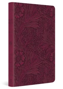 esv large print value thinline bible (trutone, raspberry, floral design)