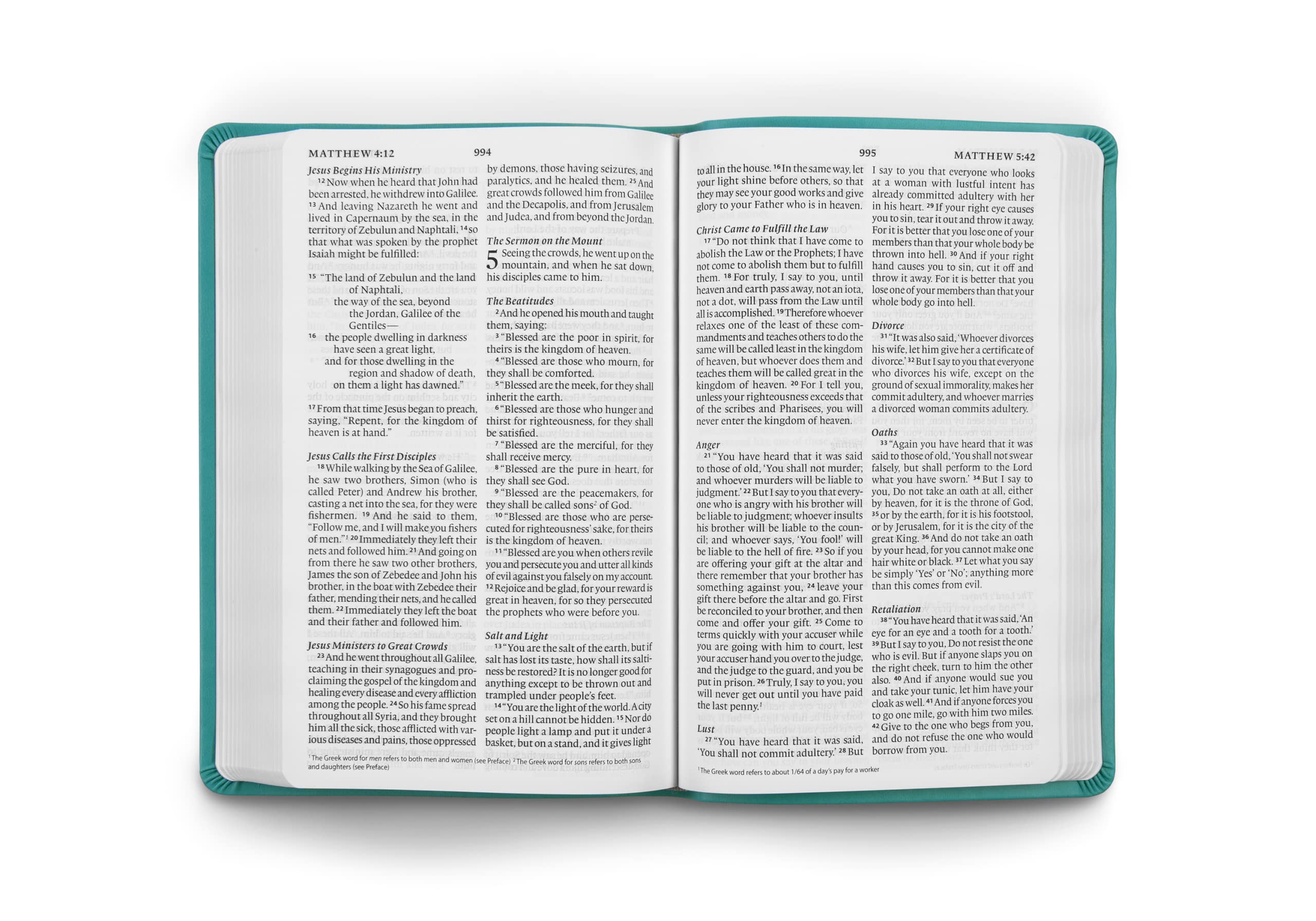 ESV Large Print Value Thinline Bible (TruTone, Turquoise, Emblem Design)