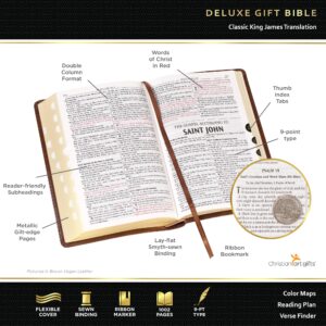 KJV Holy Bible, Standard Size Faux Leather Red Letter Edition Thumb Index & Ribbon Marker, King James Version, Purple (KJV Deluxe Gift Editions)