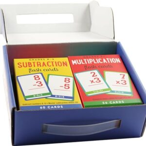 Essential Math Flash Cards Set - Addition, Subtraction, Multiplication, and Division (4 pack set)