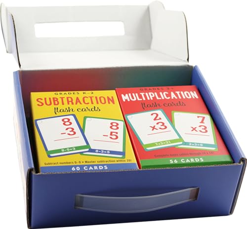 Essential Math Flash Cards Set - Addition, Subtraction, Multiplication, and Division (4 pack set)