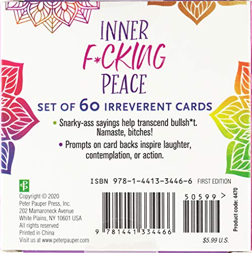 Inner Fucking Peace Motivational Card Deck (60 Pack)