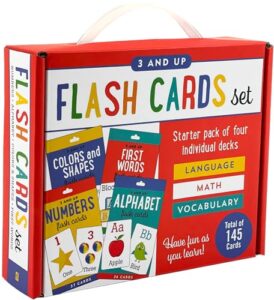 flash cards value pack - set of 4 (alphabet, first words, numbers, colors & shapes)