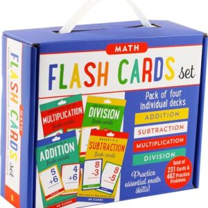 Essential Math Flash Cards Set - Addition, Subtraction, Multiplication, and Division (4 pack set)