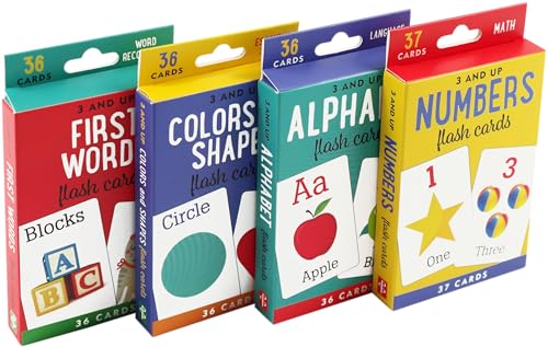 Flash Cards Value Pack - Set of 4 (Alphabet, First Words, Numbers, Colors & Shapes)