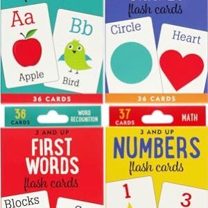 Flash Cards Value Pack - Set of 4 (Alphabet, First Words, Numbers, Colors & Shapes)