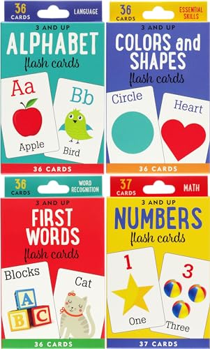 Flash Cards Value Pack - Set of 4 (Alphabet, First Words, Numbers, Colors & Shapes)