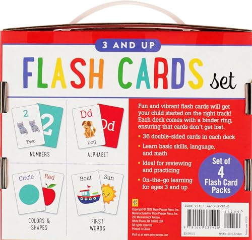 Flash Cards Value Pack - Set of 4 (Alphabet, First Words, Numbers, Colors & Shapes)