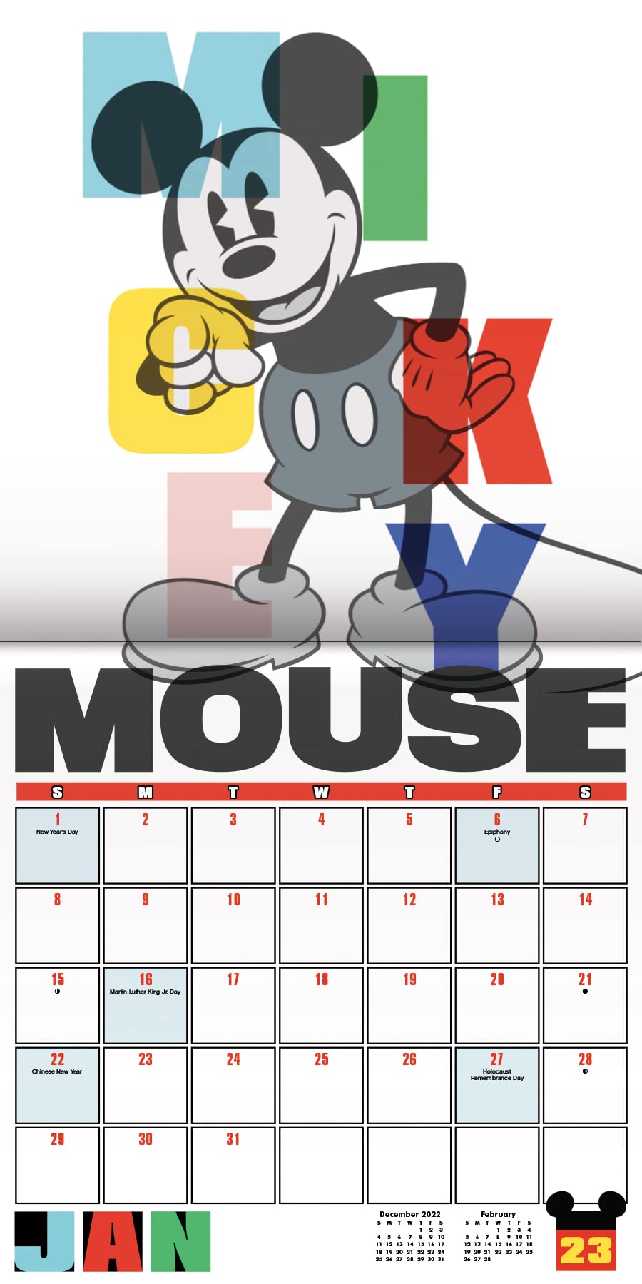 2023 Disney Mickey Mouse Mini Wall Calendar