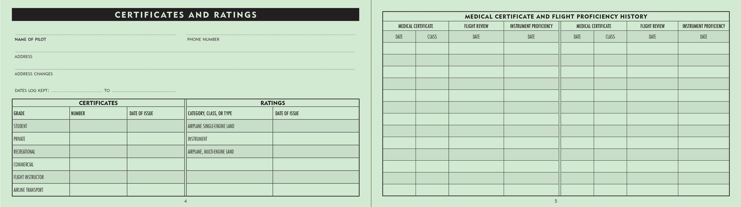 Pilot Log Book